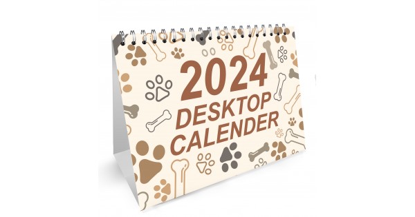 2024 Dog Themed Calendar A5 Free Standing Month To View Office
