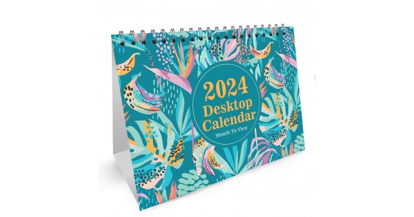 Tropical Theme Desktop Calendar 2024 Month To View Flip Calendar