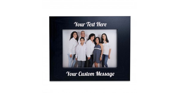 Personalised Black Wooden Photo Frame Custom Any Text