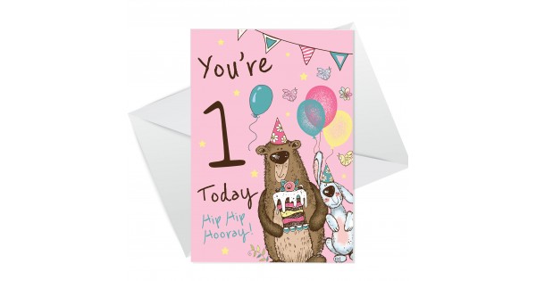 Youre 1 Today Birthday Card First Birthday Card For Daughter
