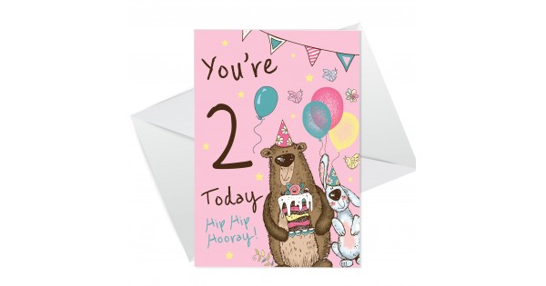 Youre 2 Today Birthday Card Second Birthday Card For Daughter