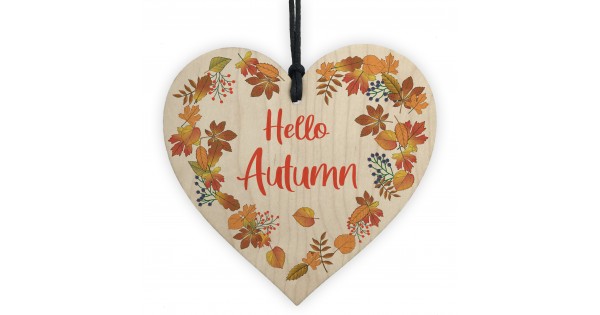 Wooden Autumn Sign Hello Autumn Sign Autumn Accessories Heart